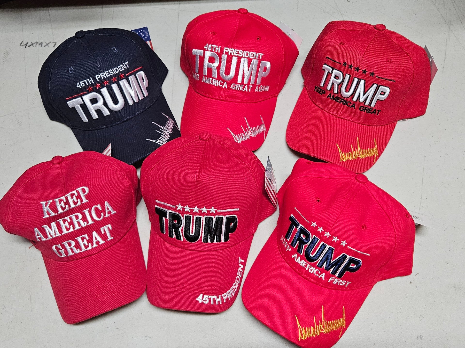 Presidential Trump Caps Assortment Half Case 72 Hats Sale Mixed Design