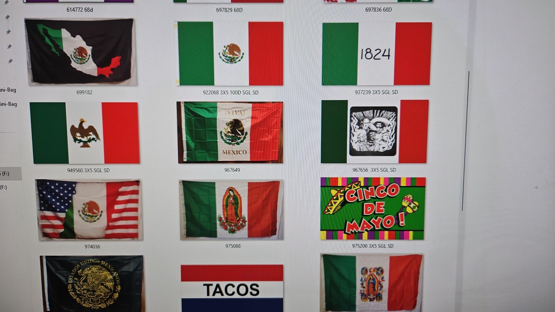 Mexicanas Varias Banderas 3x5 Assorted Mix Dozen Mexican Flags 3x5 Fee