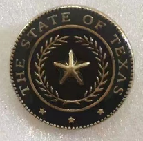 The State of Texas Seal Round 3 Stars Lapel Pin