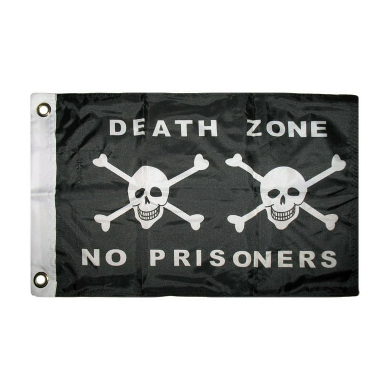 Death Zone No Prisoners skull & bones pirate flags 12x18 Inches Boat F