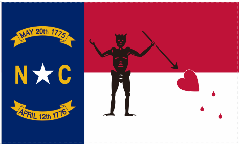 North Carolina Blackbeard NC Pirate 3'x5' Flag ROUGH TEX® 100D