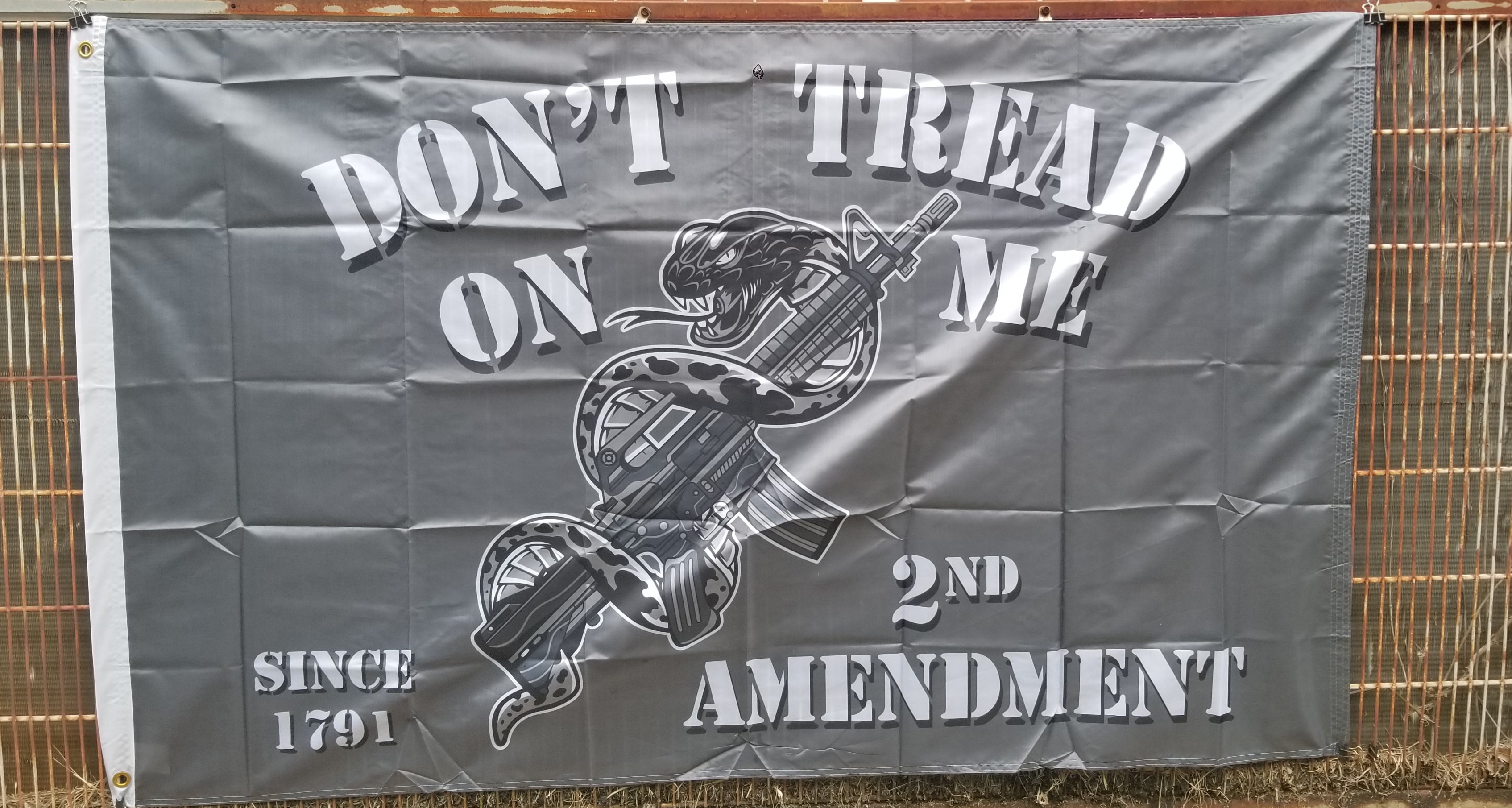M4 AR15 2nd Amendment Since 1791 NRA Don't Tread On Me M4 Gray Blackou