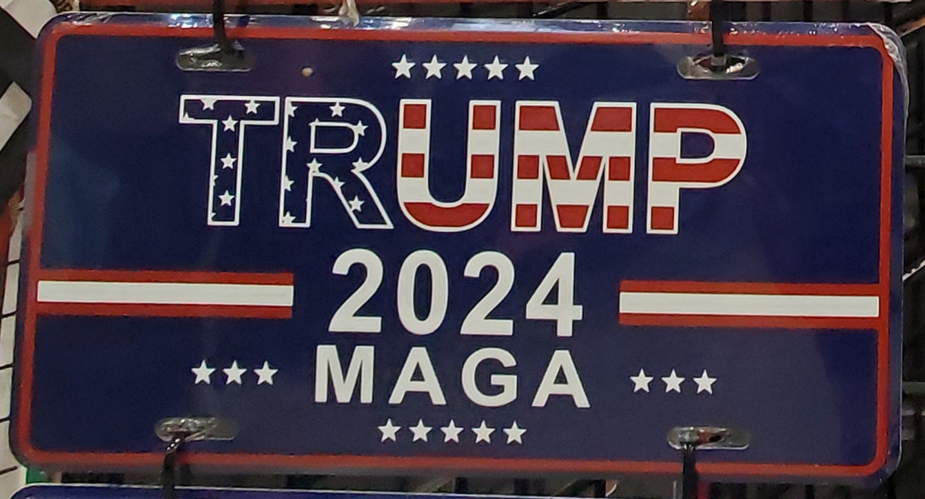 Trump (USA OVERLAY) 2024 MAGA Embossed License Plate