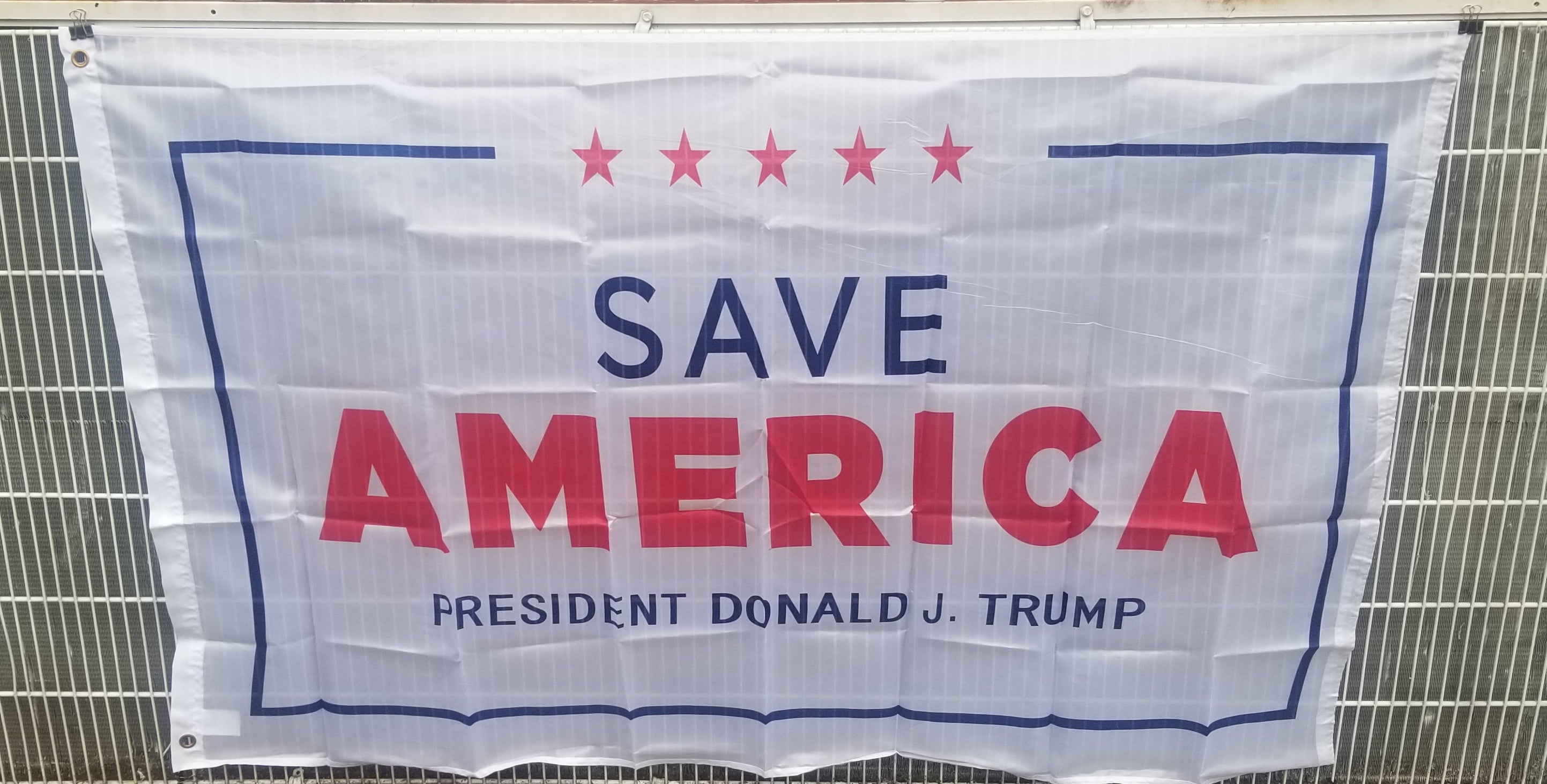 Save America President Donald Trump White 3'x5' Flag ROUGH TEX® 68D