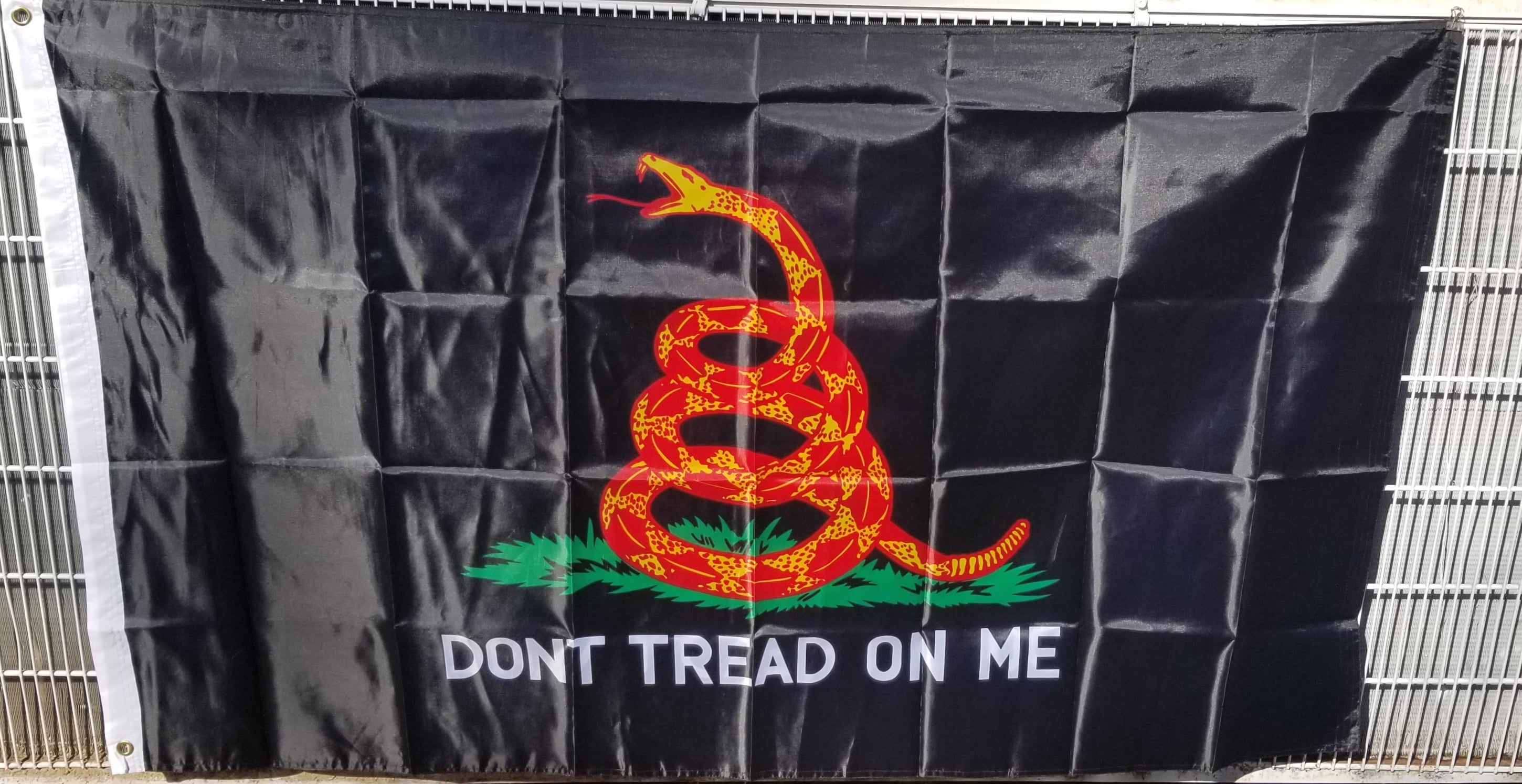 Gadsden Black Fire Red Rattlesnake Flag Don't Tread on Me 3x5 Double S