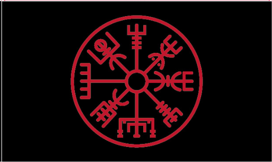 Nordic Viking Red Rune Norse Compass 12"x18" Flag ROUGH TEX® 100D With