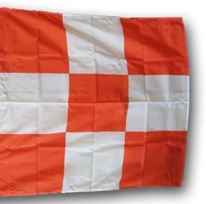 Airport Safety Orange Checkered 3'x3' Flags ROUGH TEX® 100D with Gromm