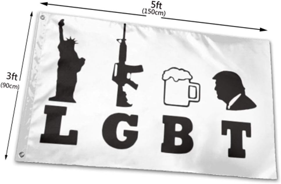 Trump LGBT White Flags 3'x5' 68D Brass Grommets