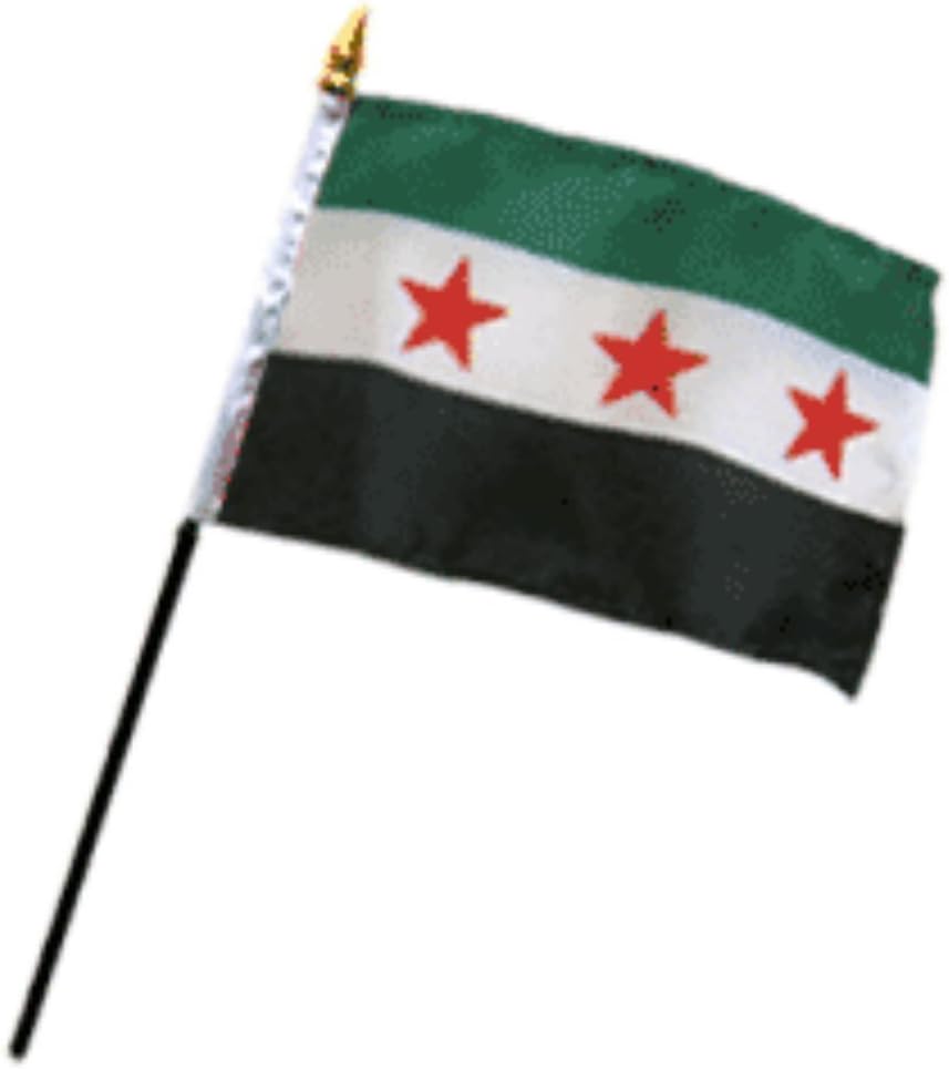Syria 2004 3 Stars Official Flag 4x6 Inches Desk Flags Gov Spec Gold S