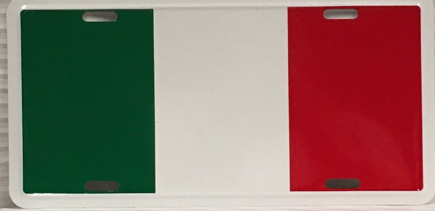Italy Flag Embossed License Plate Italian American Aluminum Automobile