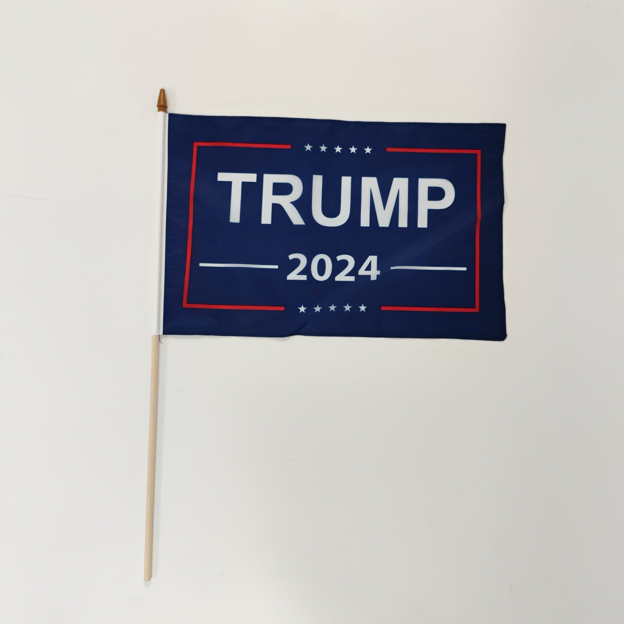 Trump 2024 Blue 8"x12" Inch Stick Flag ROUGH TEX® 68D Nylon 20" Wooden