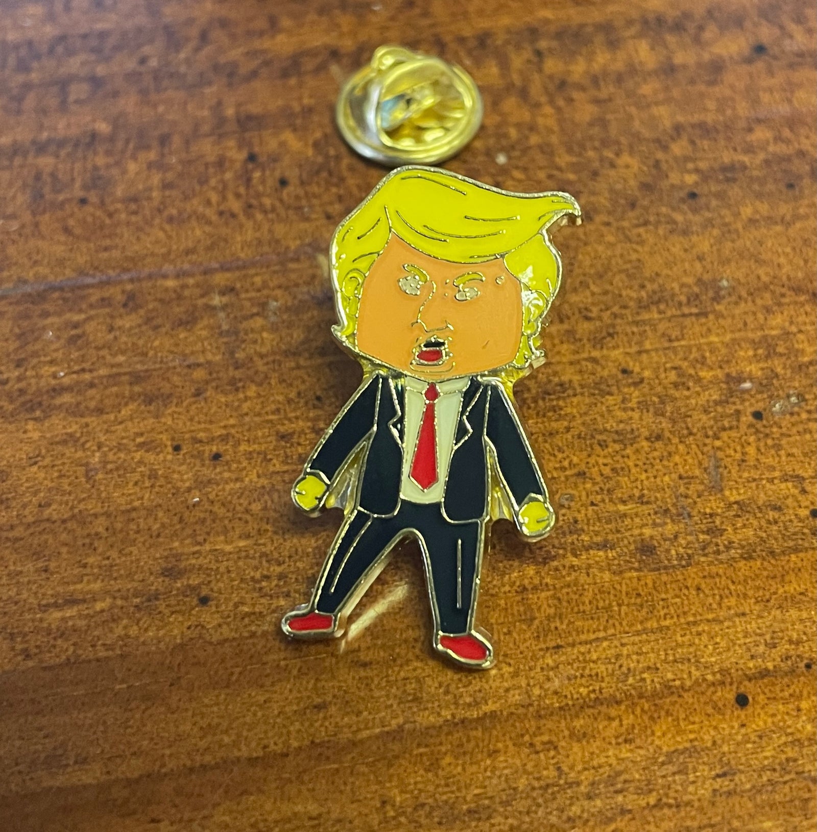 President Donald J. Trump "Happy Trump" Lapel Pin & USA American Flag