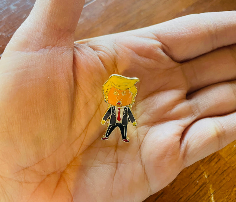 Happy Trump & Thumbs Up American Flag Lapel Pins – 2, 24 or 144 Pack | 2026
