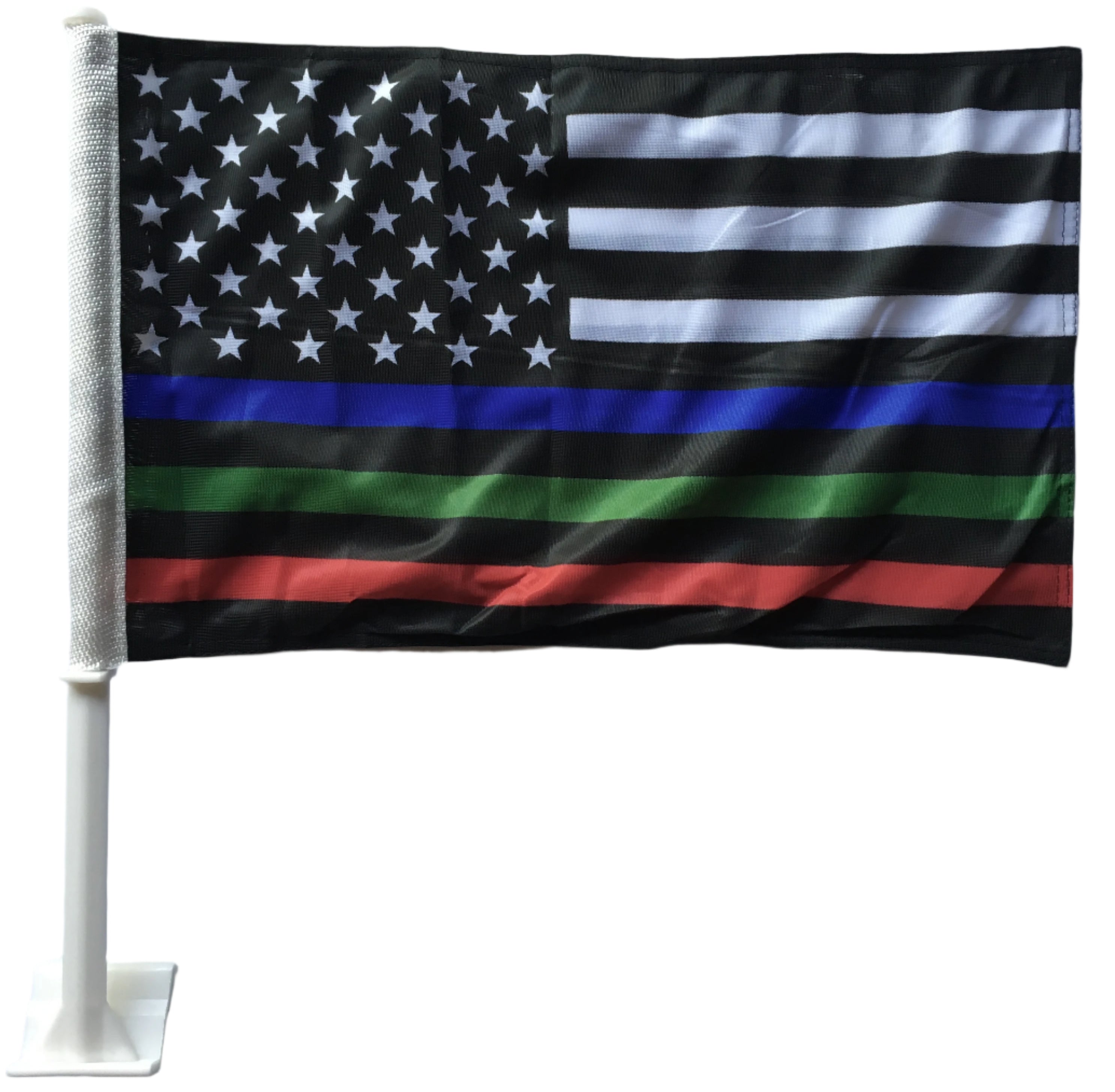 USA Police Fire Military Memorial 12"x18" Car Flag Flag ROUGH TEX® Kni