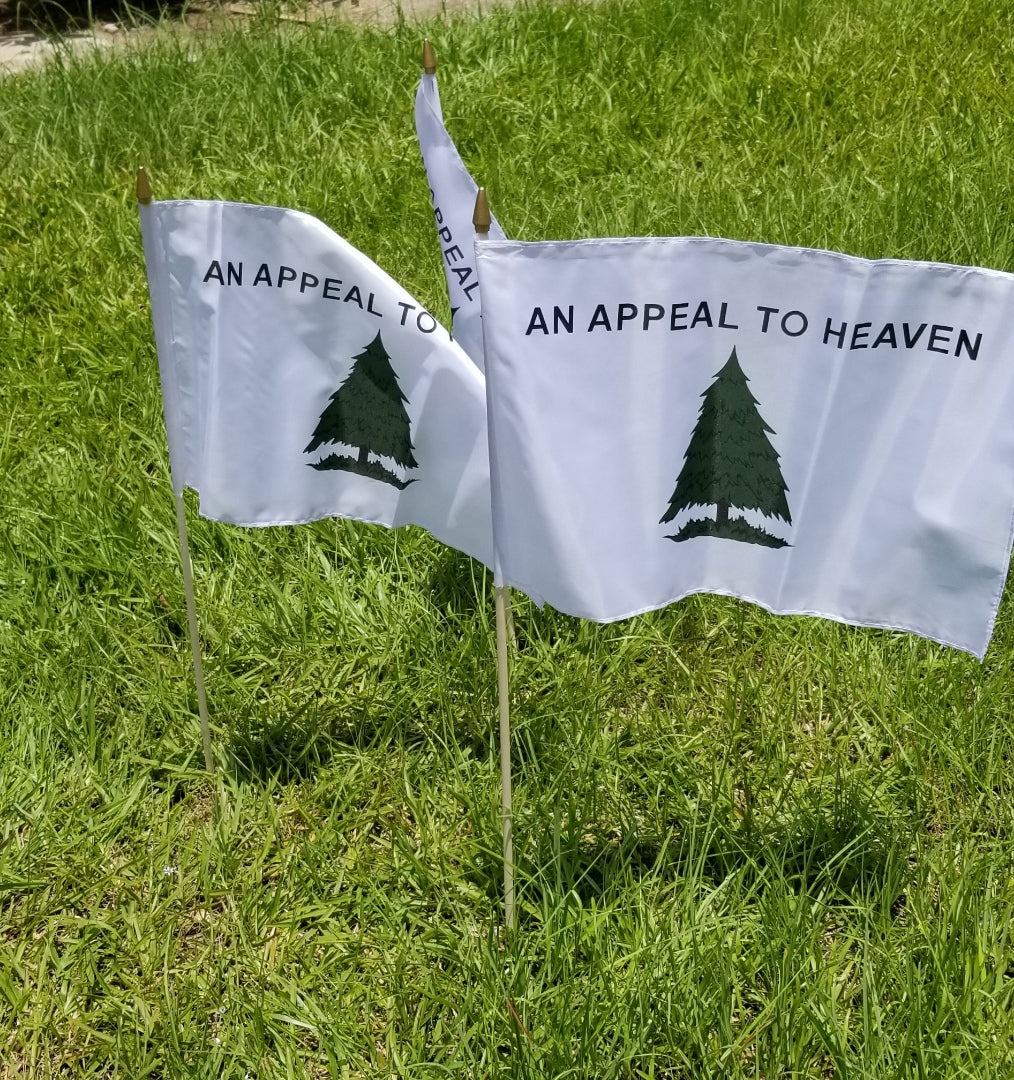 An Appeal To Heaven 12''x18'' Stick Flags Rough Tex ® American Christi