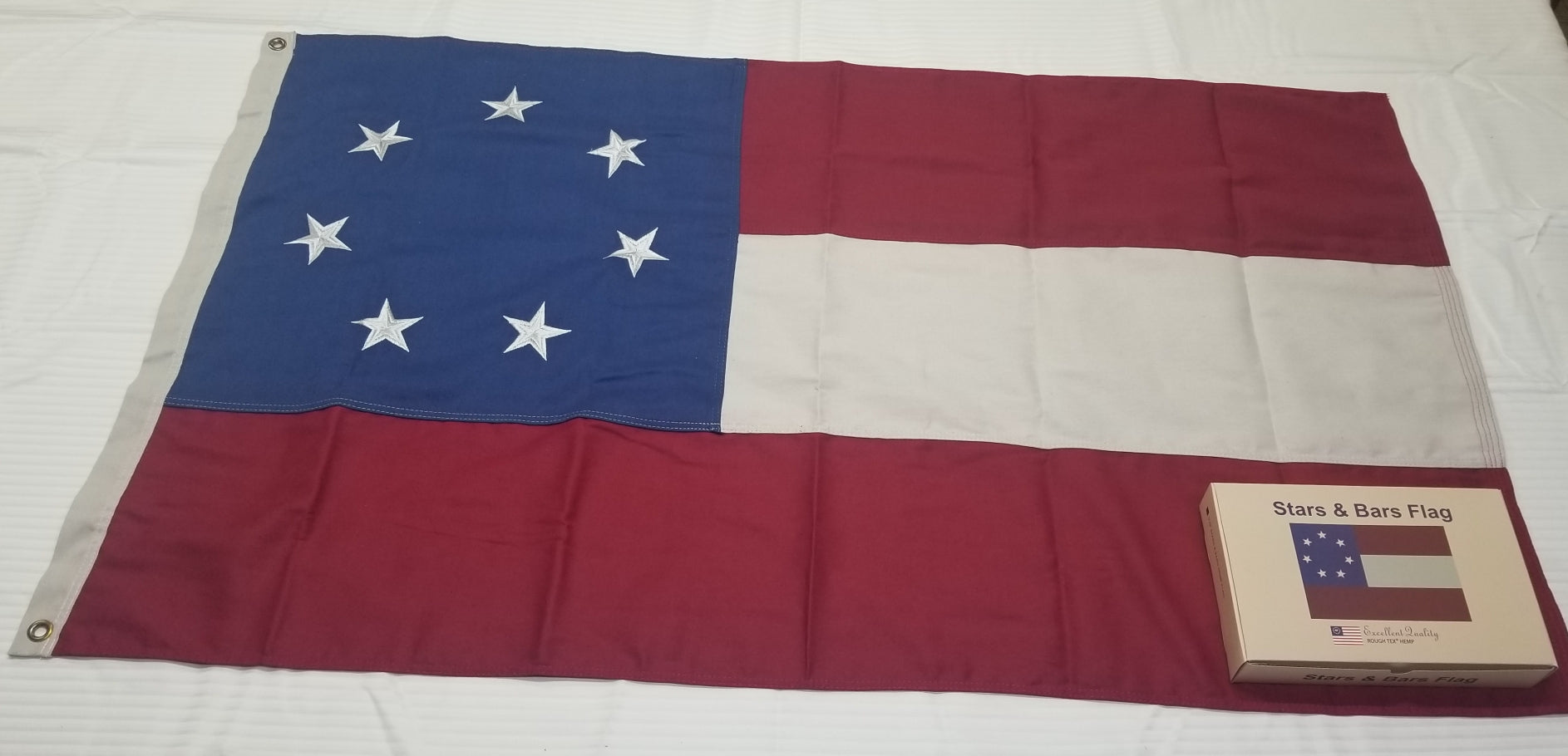 Stars & Bars 100% Hemp Flag First National 3x5 Feet Six Pack