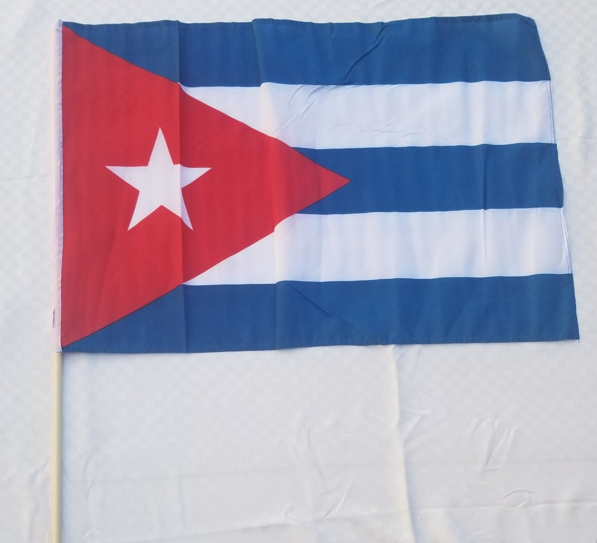Cuba 2'x3' Feet Stick Flags 48" Wooden Staff Cuban Classroom Parade Ba