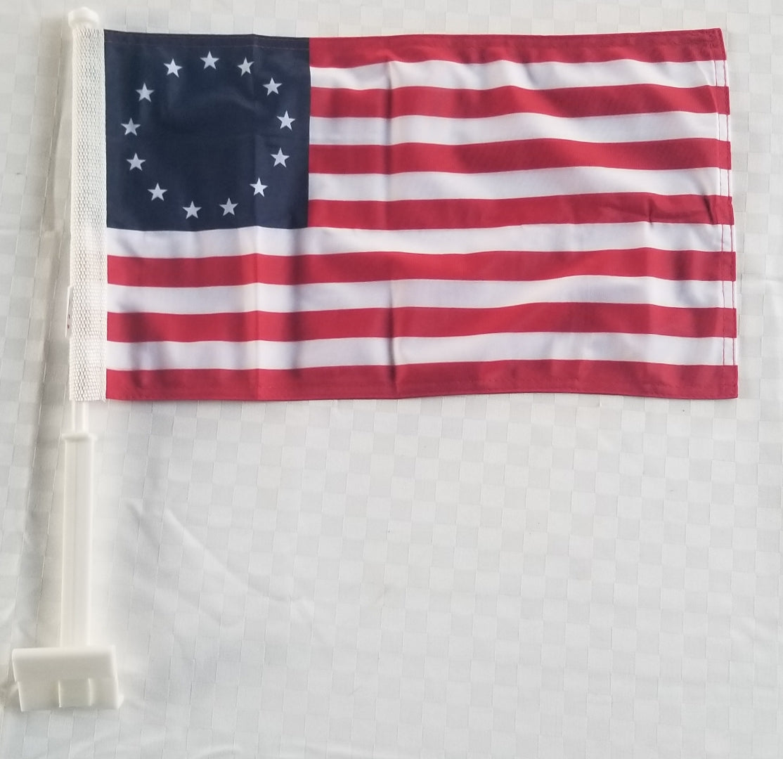 Betsy Ross Americana 1776 2026 Car Flags Double Knit 12x18 Inches Heav