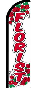 Florist Roses 11.5'x2.5' Half Sleeve Swooper Flag Rough Tex® Knit Feat