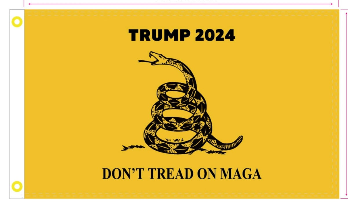 Trump 2024 Don't Tread On MAGA Gadsden American 3'X5' Flag ROUGH TEX®