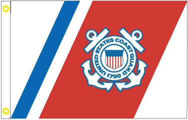 United States Coast Guard Racing Stripe 12"x18" 100D ROUGH TEX® Double