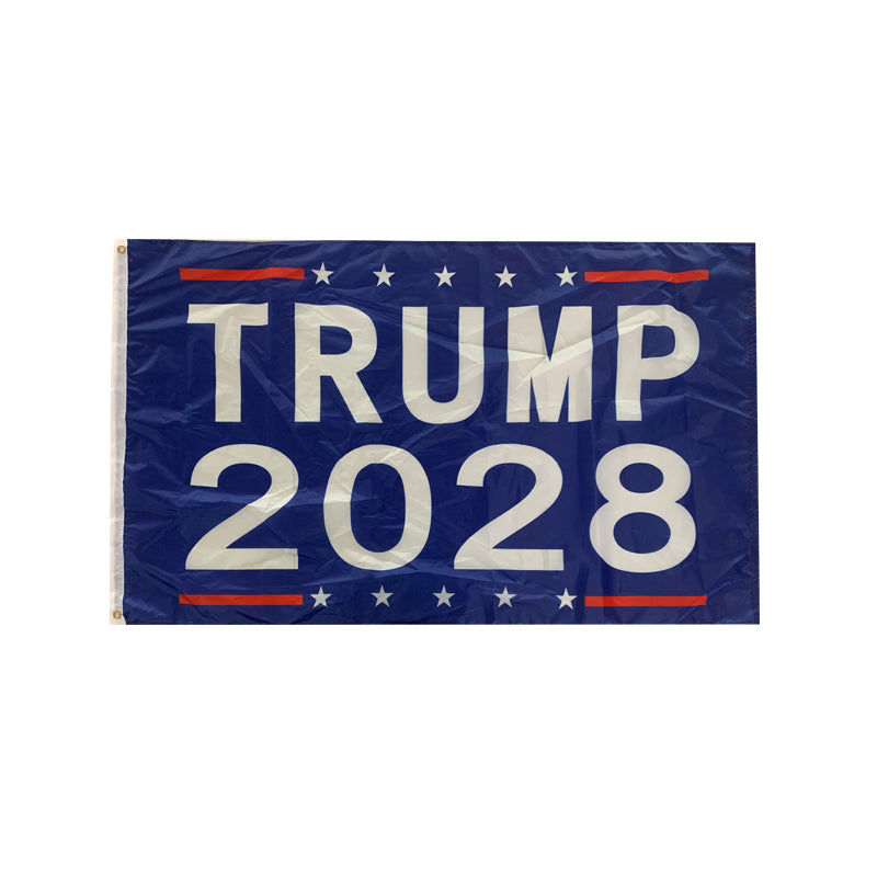 Trump 2028 Blue 3'x5' Flags Rough Tex® 68D Nylon Color Header Card For