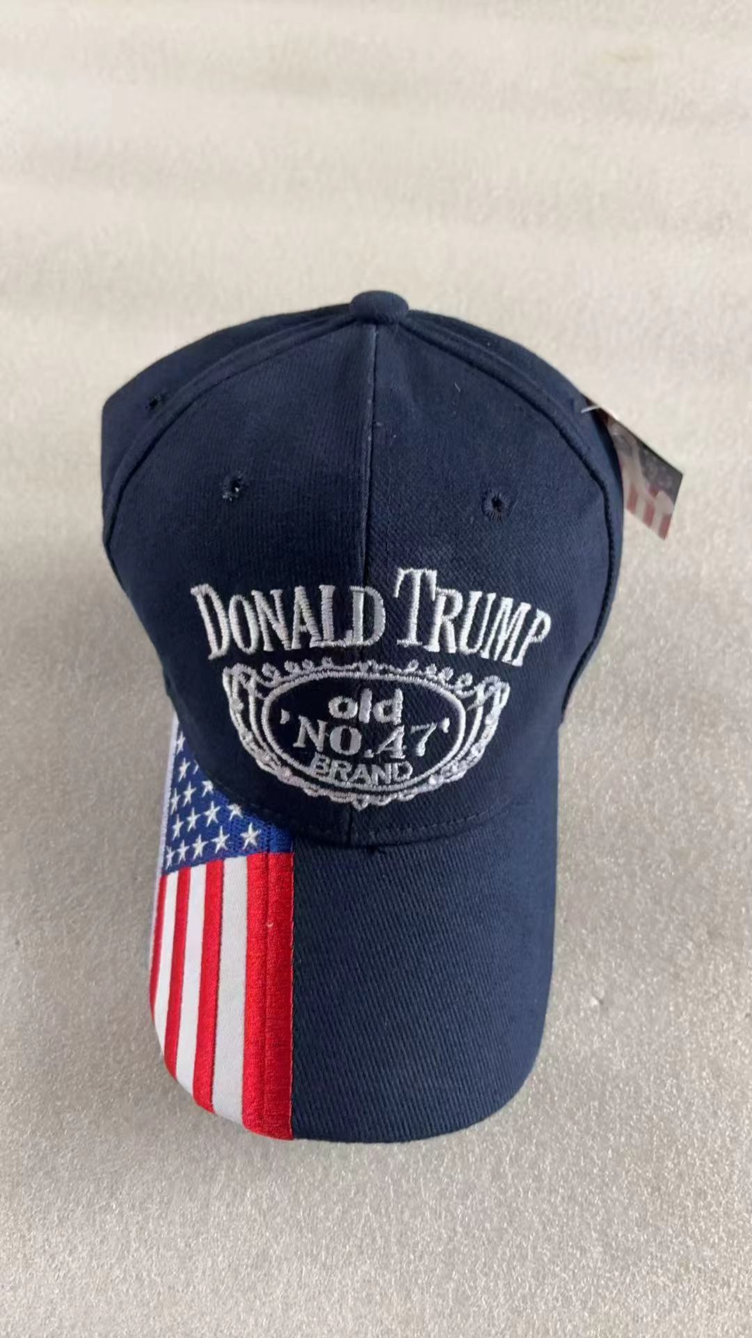 Donald Trump 47th President Navy Blue USA Flag Bill Caps