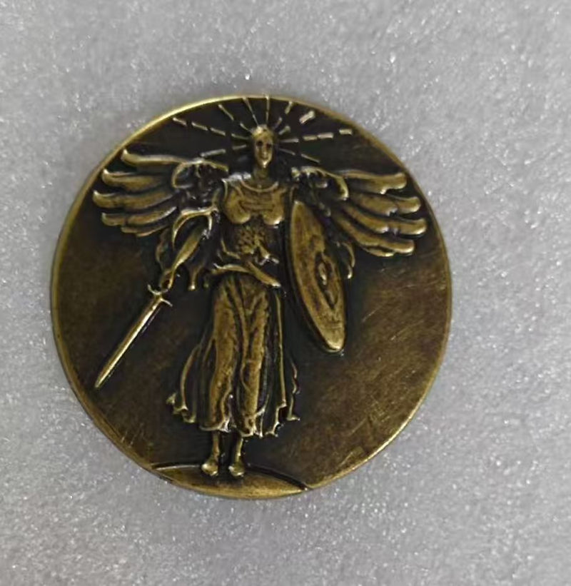 American Lady Liberty Victory Goddess Angel Lapel Pin Golden