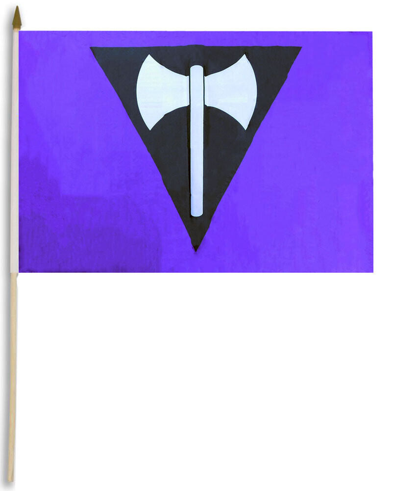Lesbian Labrys Rainbow 12"x18" Stick Flags Pride Parade