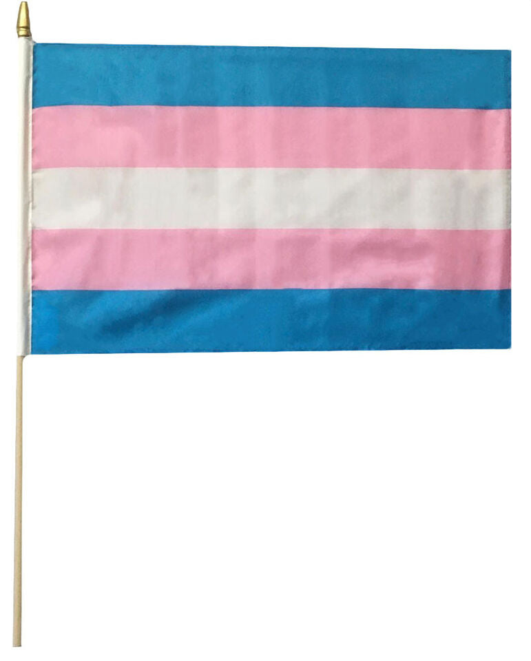 Transgender 12"x18" Stick Flag ROUGH TEX® 100D 30" Wooden Stick