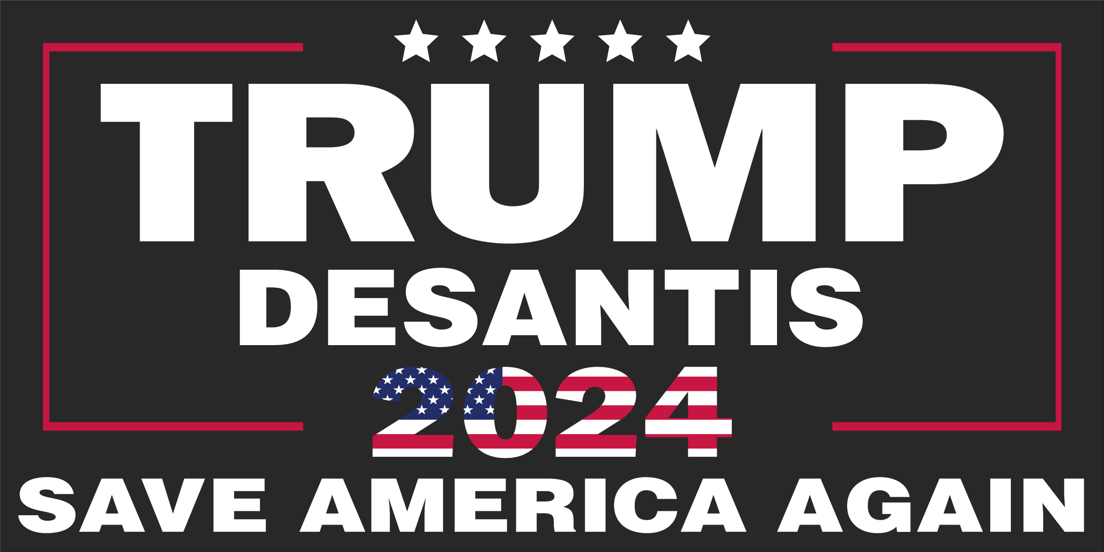 Trump DeSantis Save America Again 2024 Bumper Sticker Republican Made