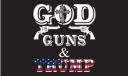 God Guns & Trump USA 12"x18" Double Sided Flag With Grommets ROUGH TEX