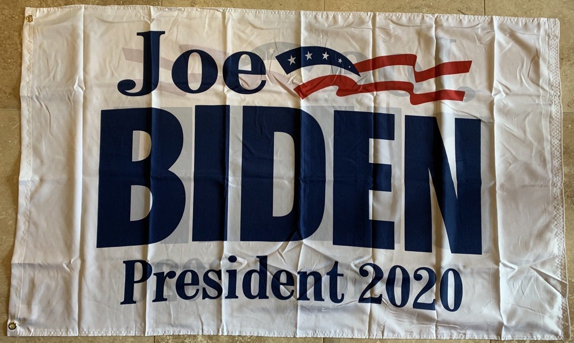 Joe Biden Official Democratic Party Presidential Banner White Double S