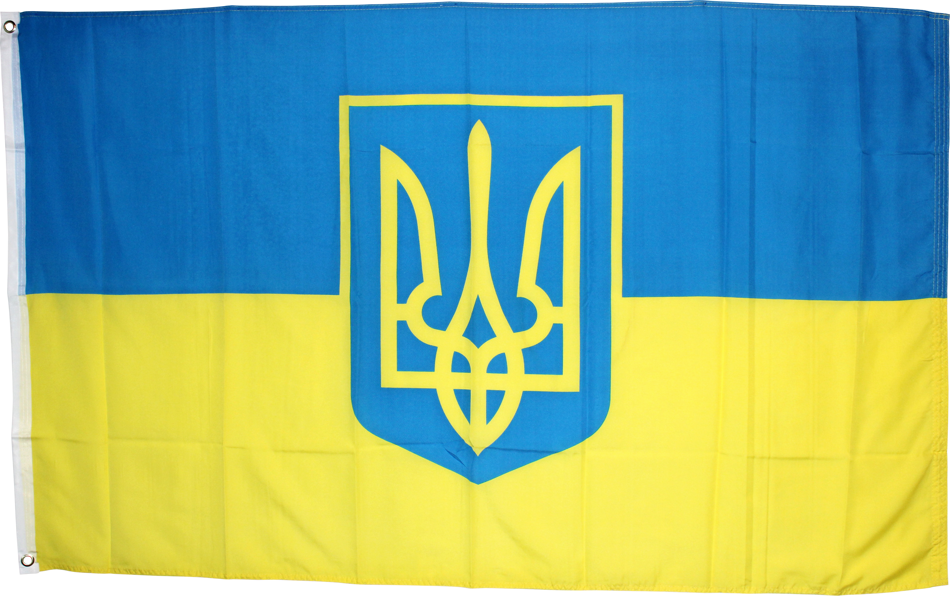 UKRAINE TRIDENT *LARGE YELLOW* FLAGS TEX® 100D 3'X5' FEET