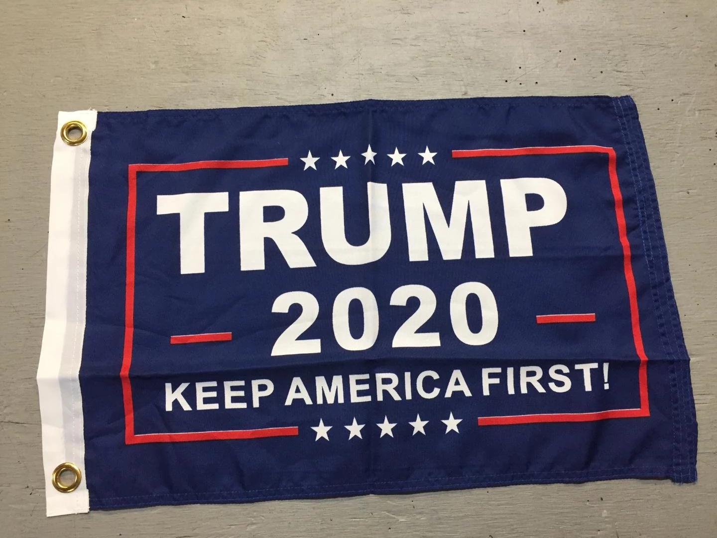 Trump 2020 Keep America First! Blue Boat Flags Rough Tex 100D ® 12"X18