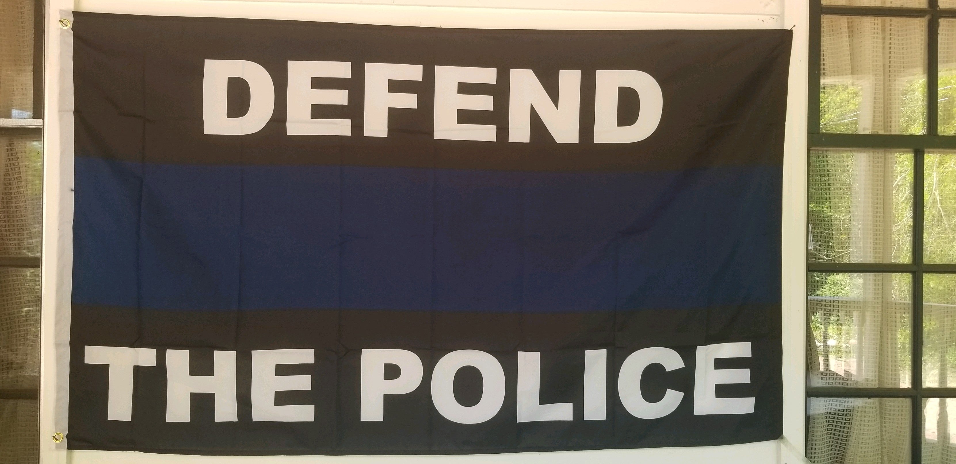 DEFEND THE POLICE 3X5' Thin Blue Line Official Police Flags USA Law En