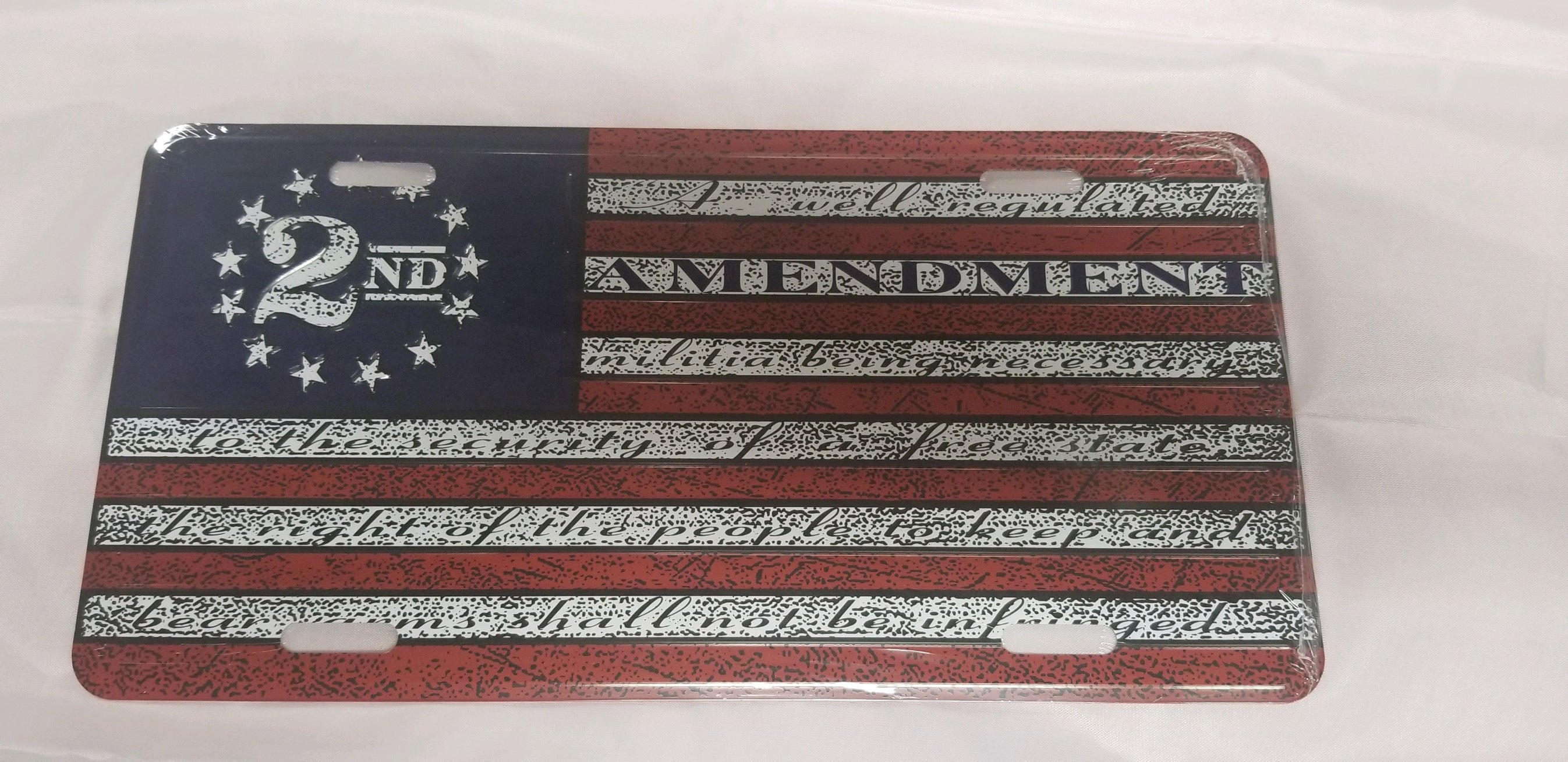 BETSY ROSS 2ND AMENDMENT GEORGE WASHINGTON Embossed License Plate Auto