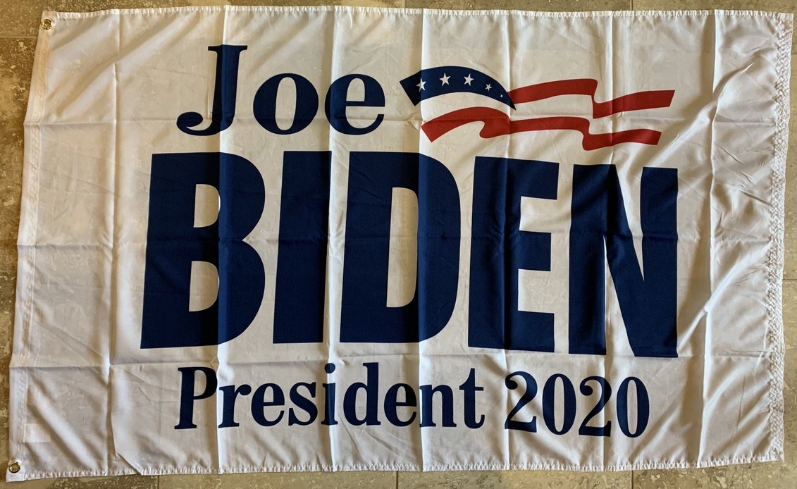Joe Biden Official Democratic Party Presidential Banner White 3'X5' Si