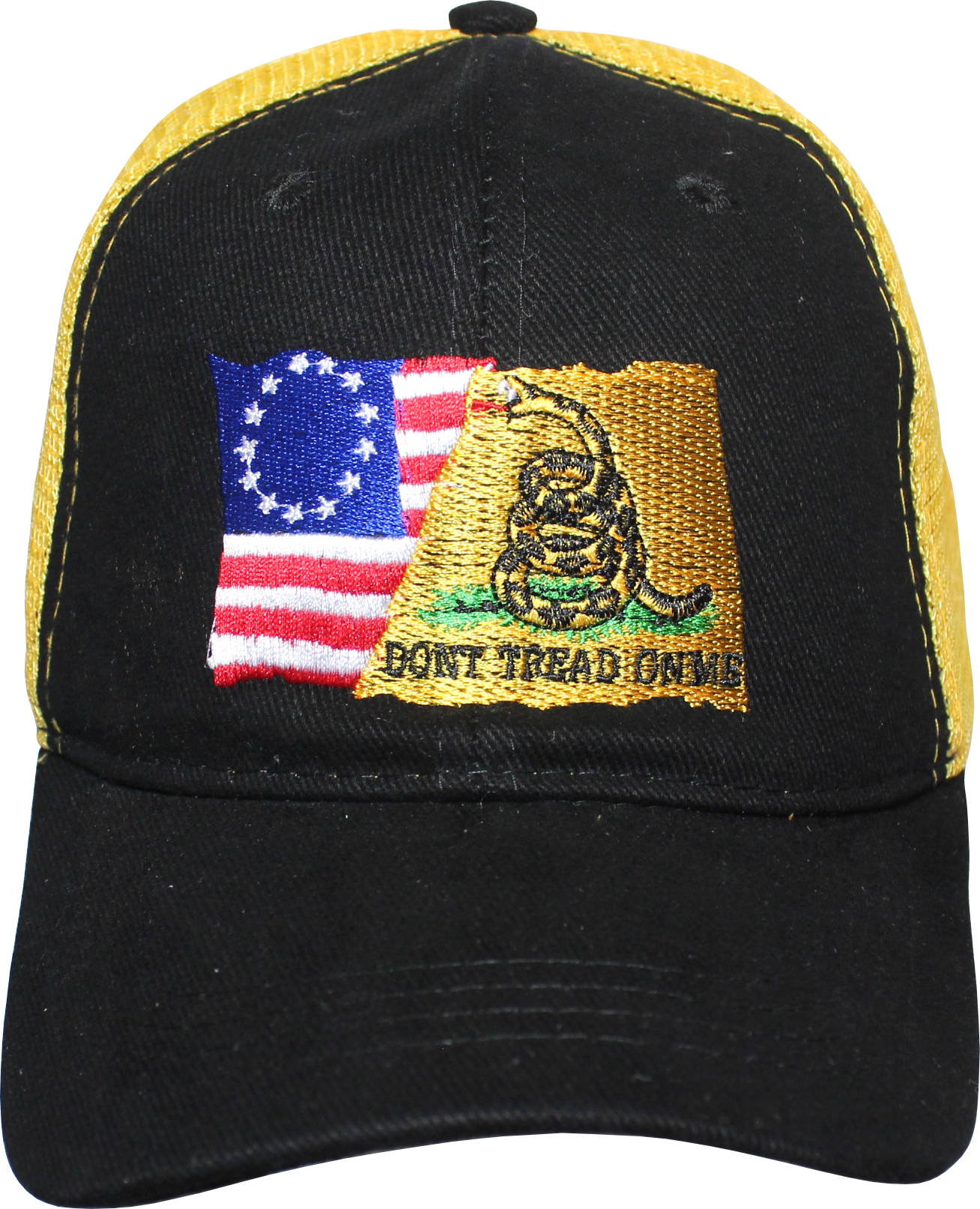 Betsy Ross Gadsden Black & Yellow Mesh back Cap