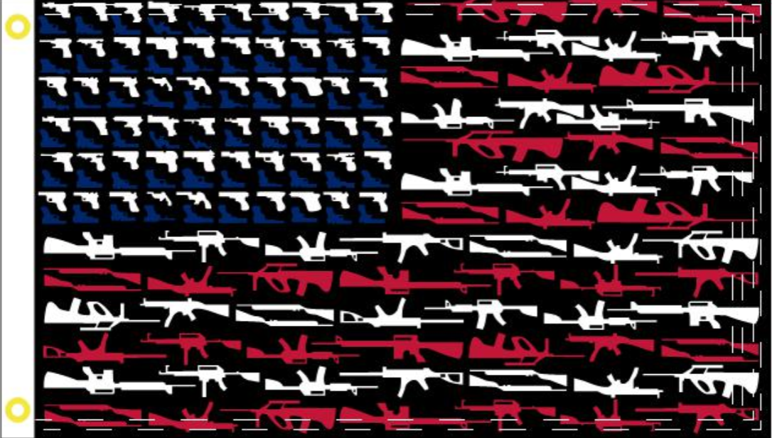 3'X5' 100D USA BLACK GUNS FLAG