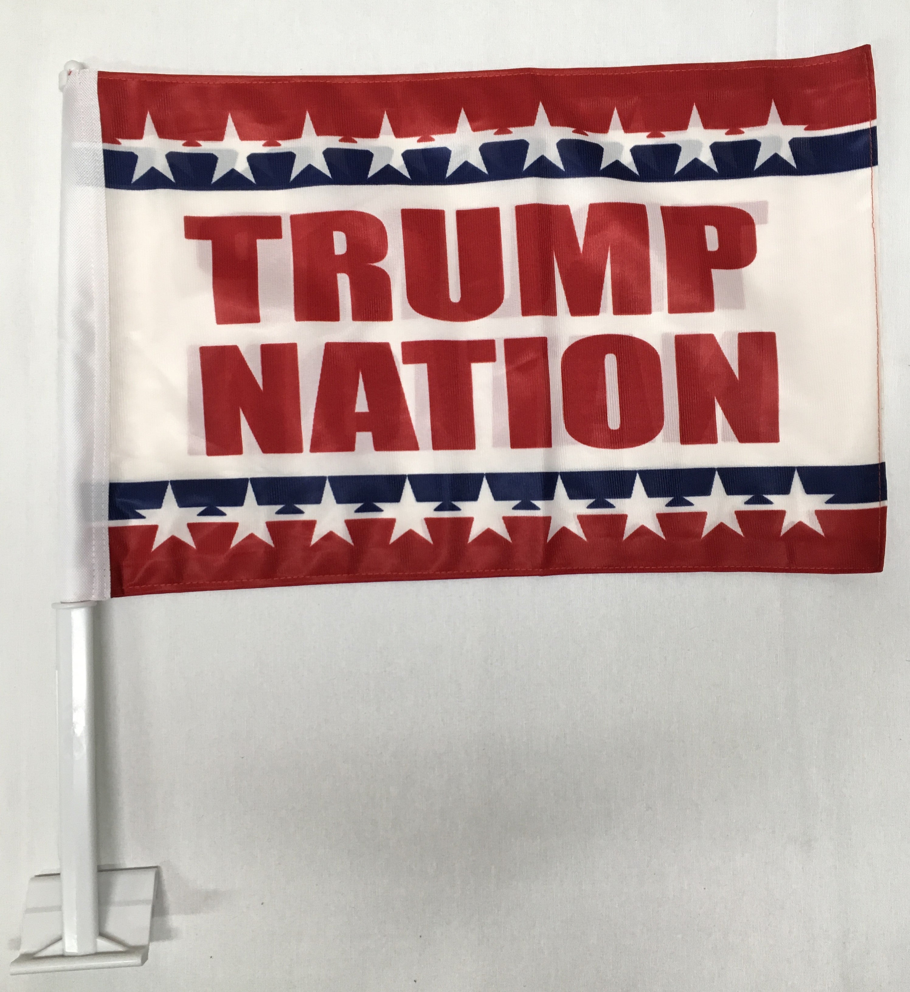 Trump Nation Flag 12''X18'' Double Sided Knit Nylon Car Flags 2024 MAG