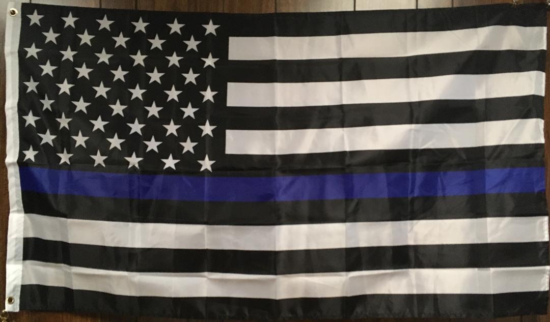 US Police Thin Blue Line Memorial American Blue Lives Matter 3'X5' 100
