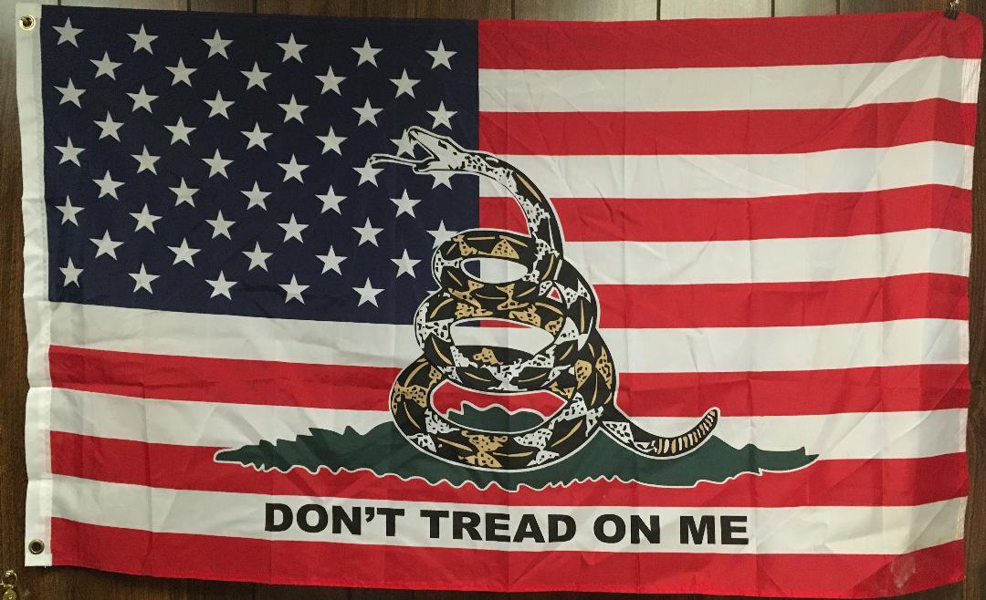 USA AMERICAN GADSDEN RATTLESNAKE DON'T TREAD ON ME FLAG 3X5 ROUGH TEX