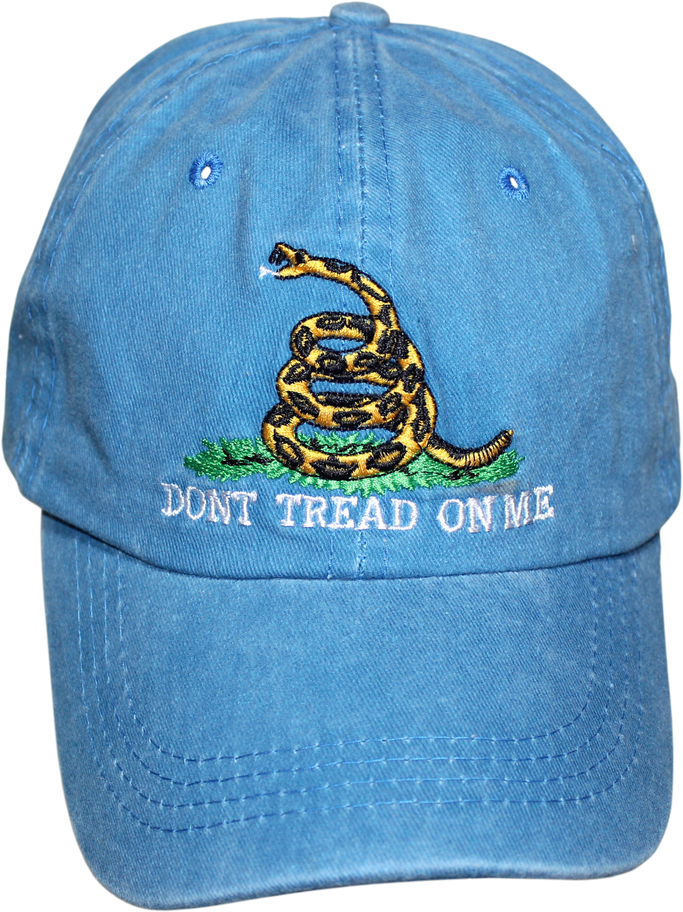 Gadsden Don't Tread On Me Washed Blue Embroidered Cap