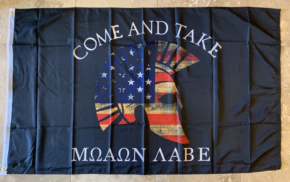 Come and Take Molon Labe USA 3'X5' Flag Rough Tex® 100D Double Sided