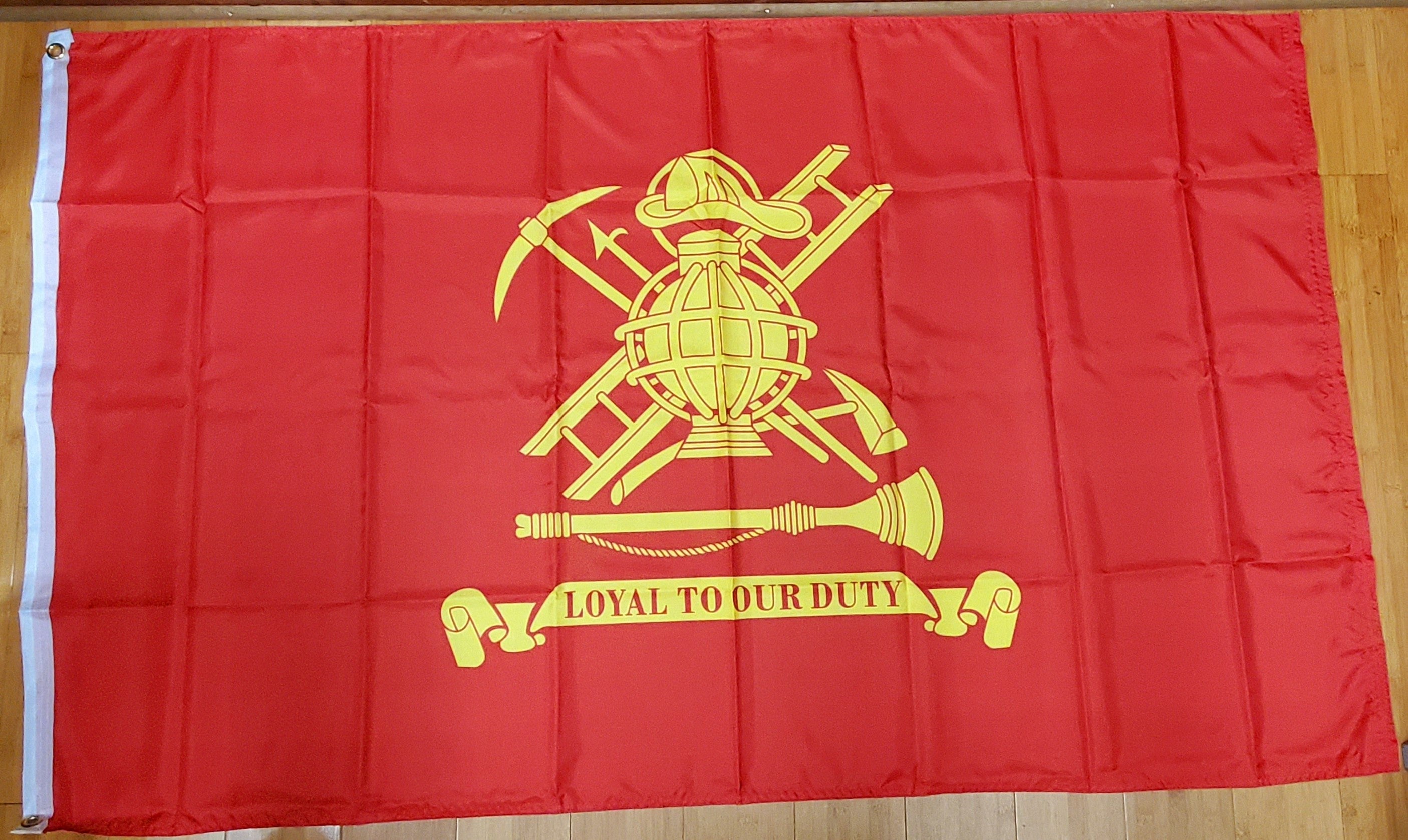 Fire Fighter Official Flag 3'x5' 100D Flag Rough Tex ® American Law En