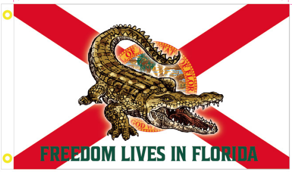 Freedom Lives In Florida Gator 3'X5' Flag Rough Tex® 100D