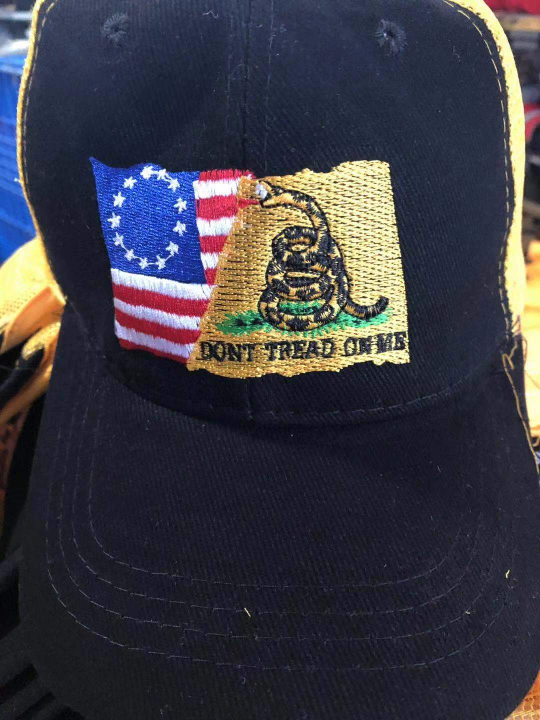 BETSY ROSS GADSDEN BLACK & YELLOW MESH BACK CAP