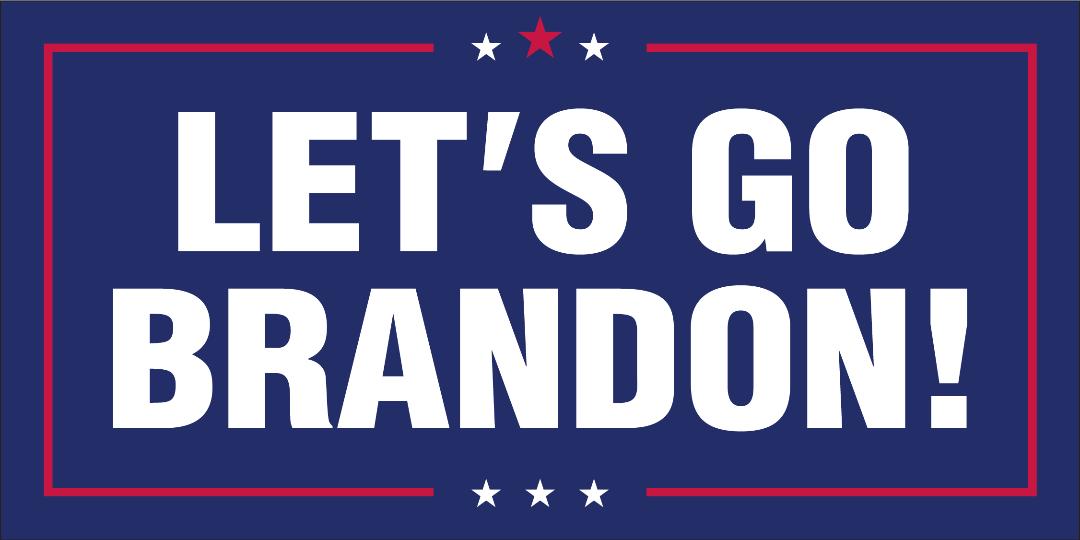 Let's Go Brandon Bumper Sticker Basic Blue Three Stars Official Americ
