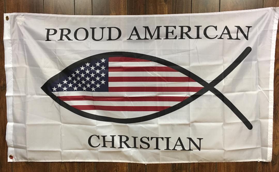 PROUD CHRISTIAN AMERICAN OFFICIAL FLAG 3'X5' FLAGS BY THE DOZEN WHOLES